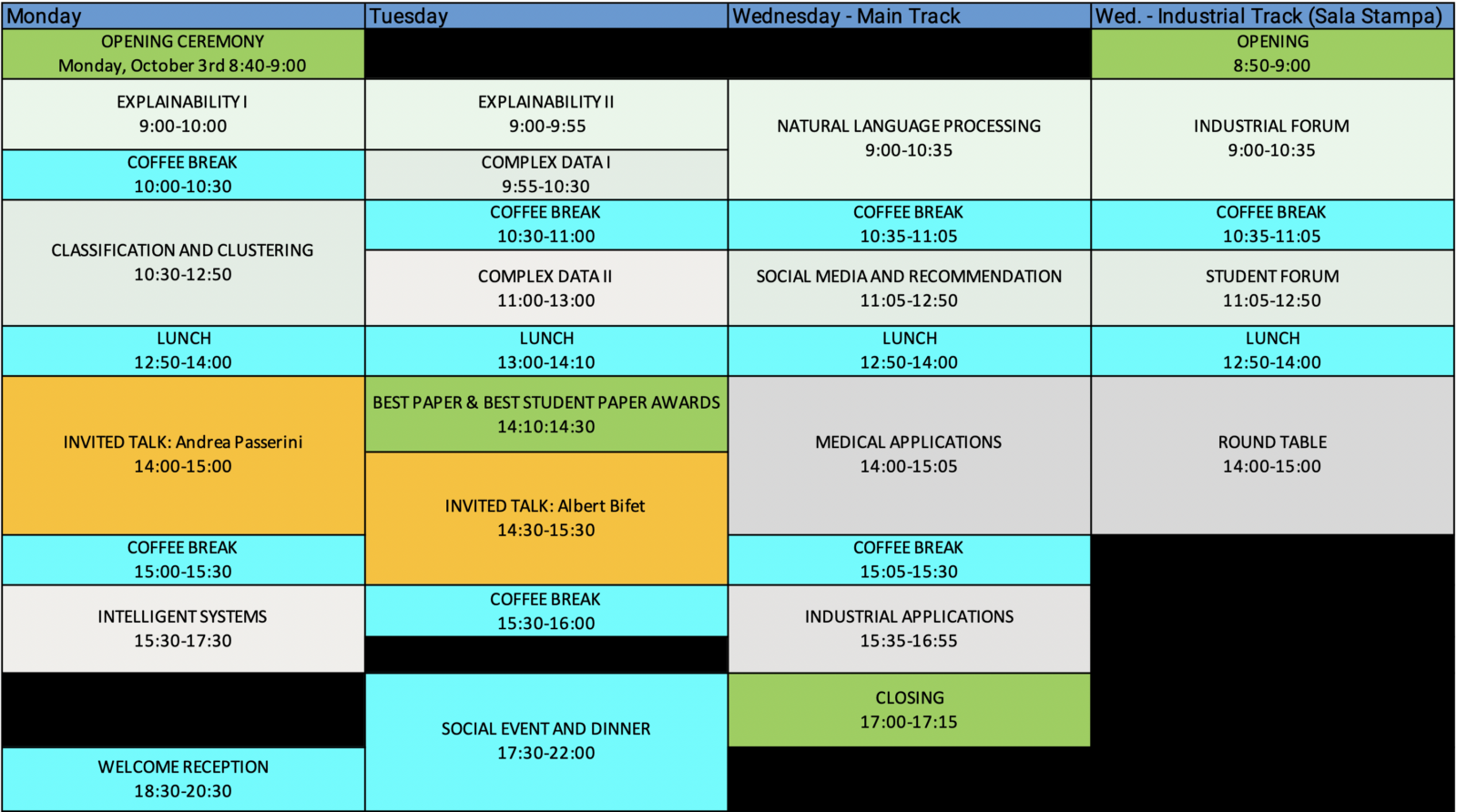 Program at a glance – ISMIS 2022